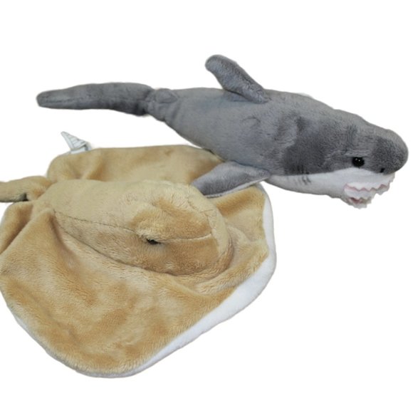 Wildlife Artists | Toys | Wildlife Artist Tan Stingray Gray Shark Plush ...